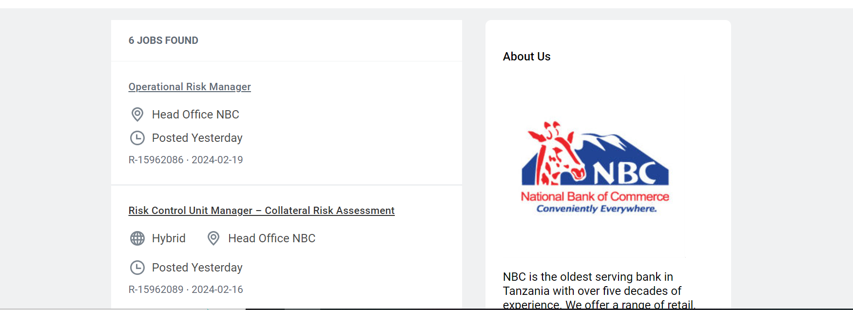 NBC Bank Vacancies February 2024